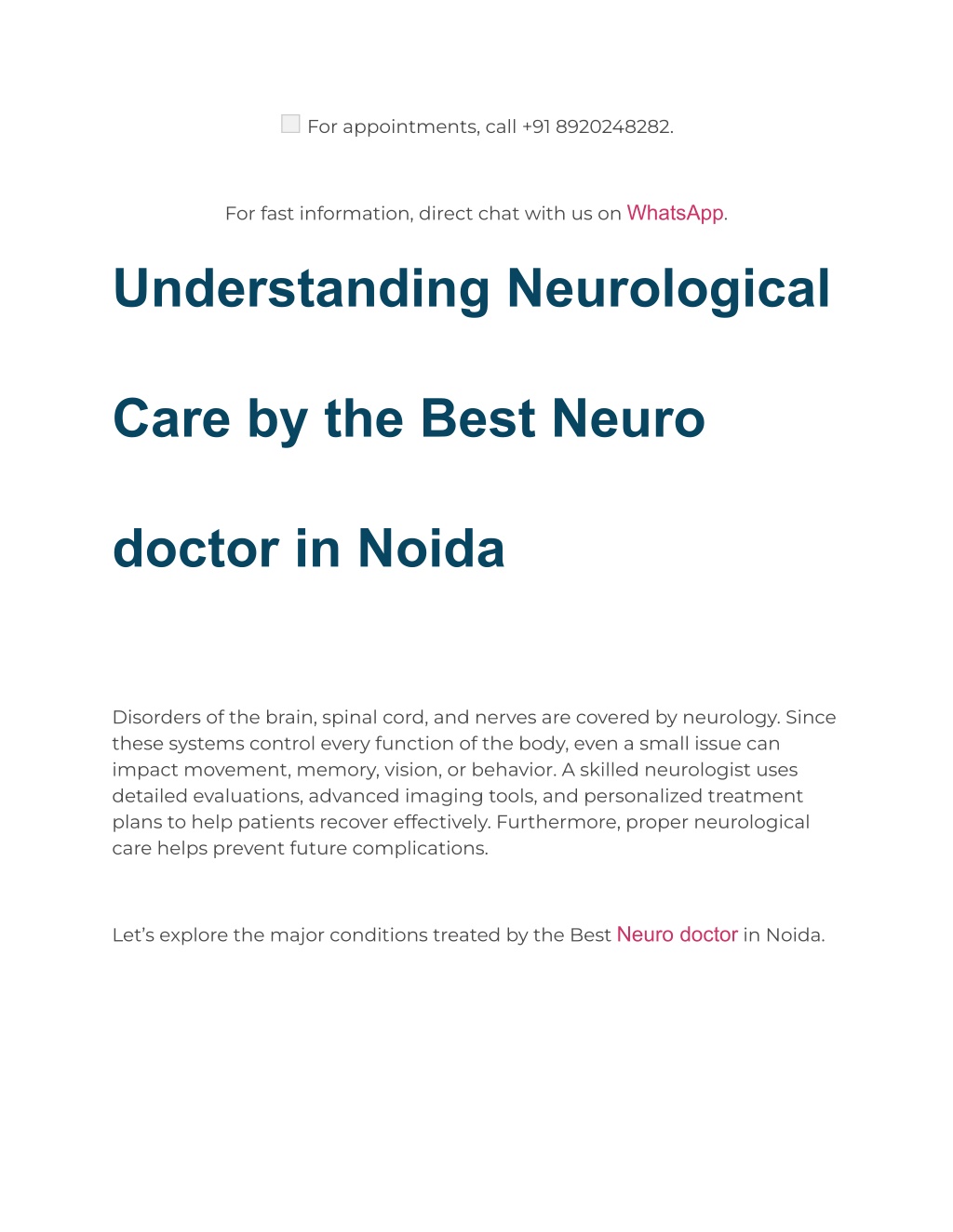 PPT - Best Neuro Doctor in Noida PowerPoint Presentation, free download ...