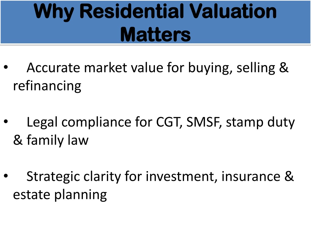 PPT - Residential Property Valuer SA - Certified Valuation Experts ...