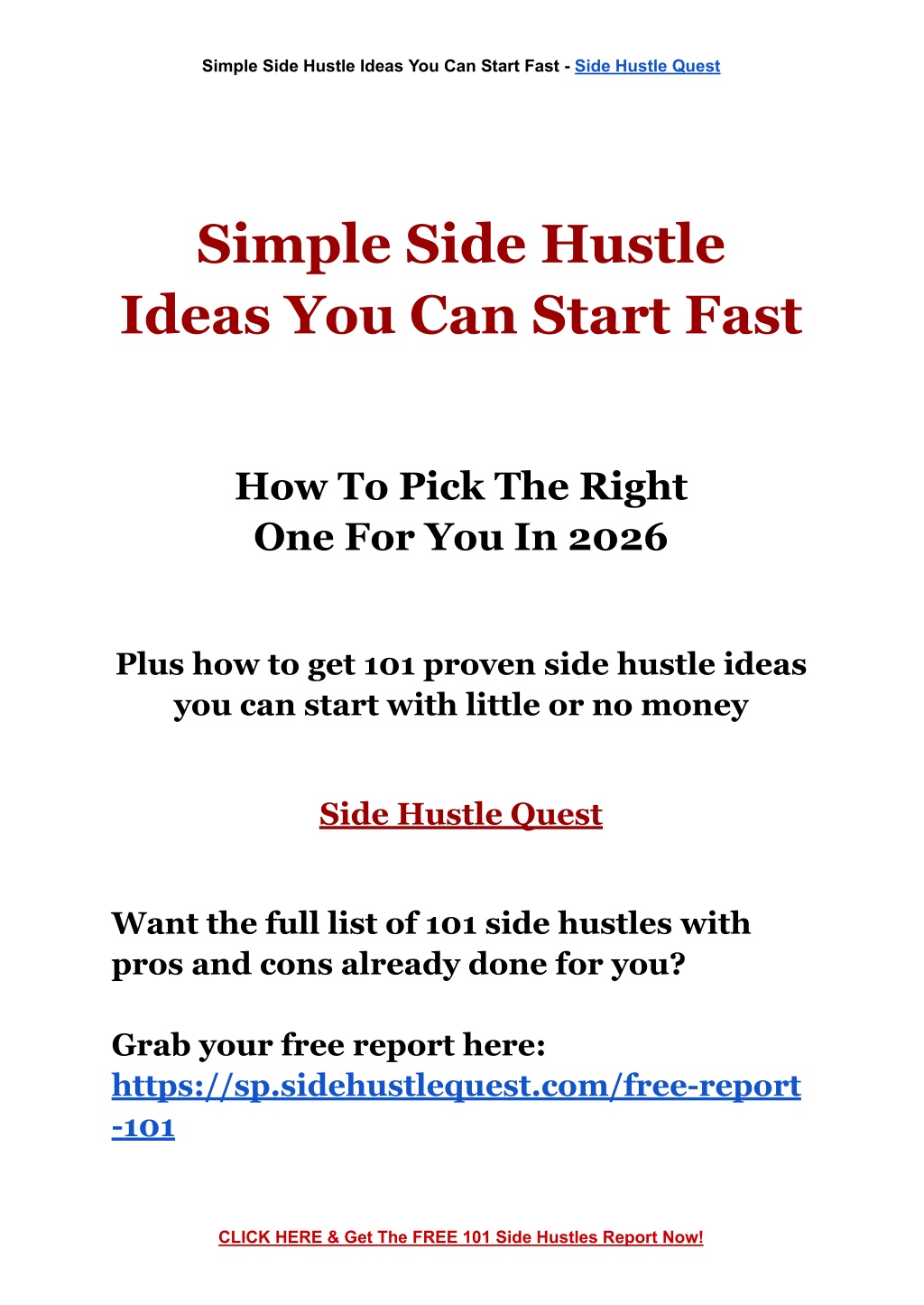 PPT - Stuck Choosing a Side Hustle - Here Are 101 Proven Ideas That ...