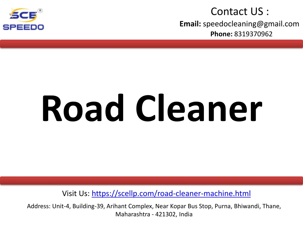 PPT - Road Cleaner | Speedo Cleaning Equipement LLP PowerPoint ...