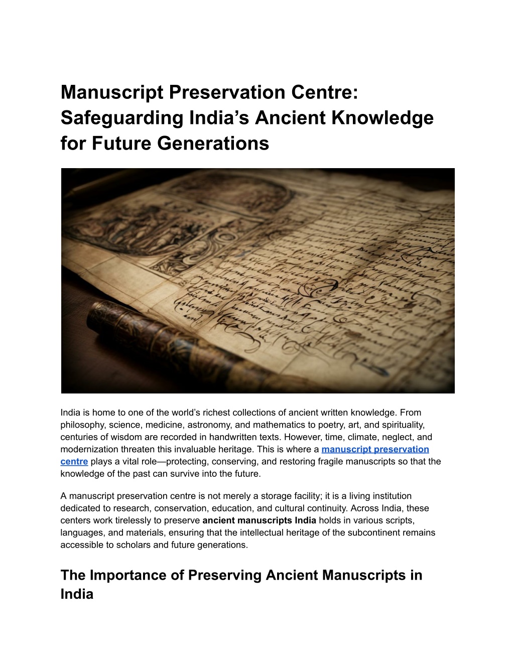 PPT - The Importance of Manuscript Preservation Centres in Cultural ...