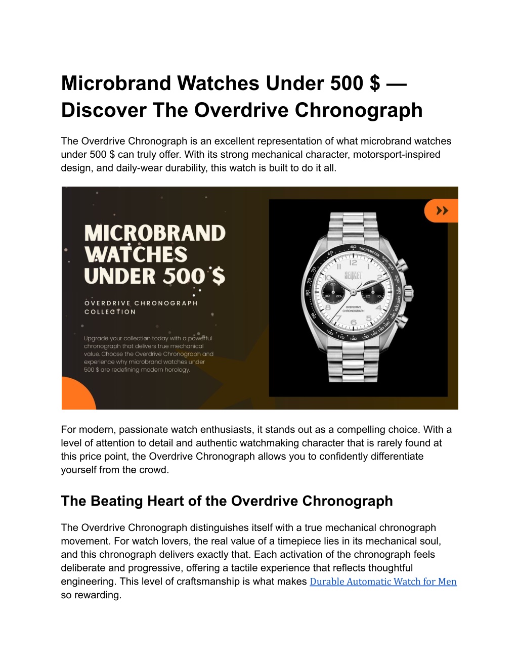 PPT - Microbrand Watches Under 500 $ — Discover The Overdrive ...