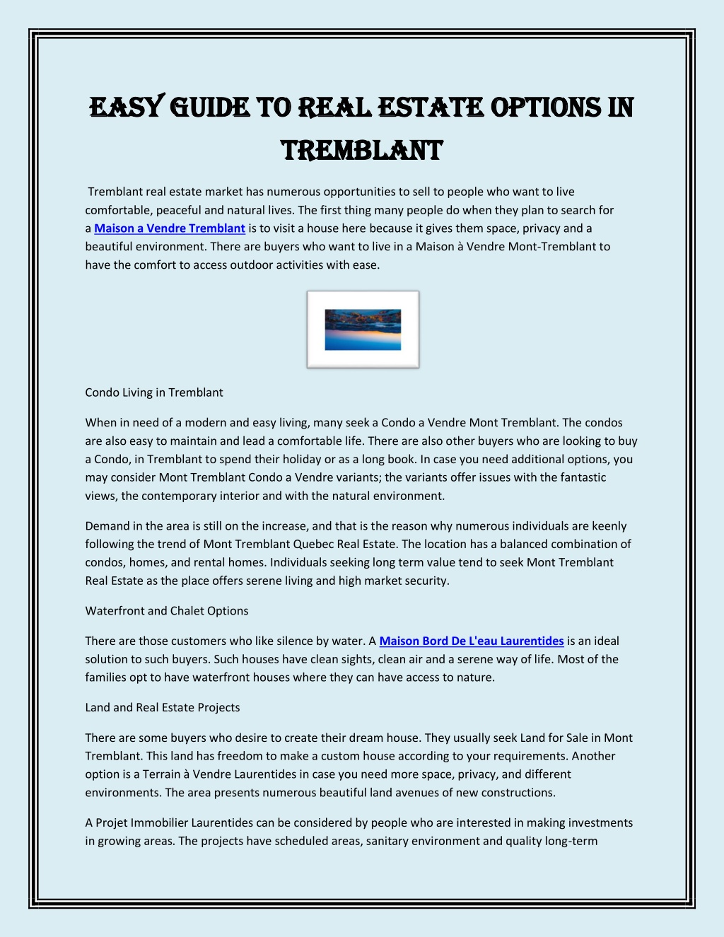 PPT - Easy Guide to Real Estate Options in Tremblant PowerPoint ...