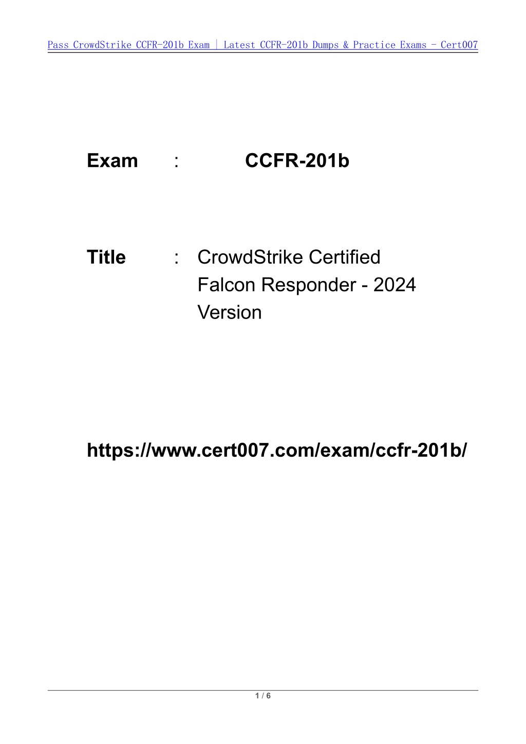 PPT - CrowdStrike Certified Falcon Responder CCFR-201b Practice Test ...
