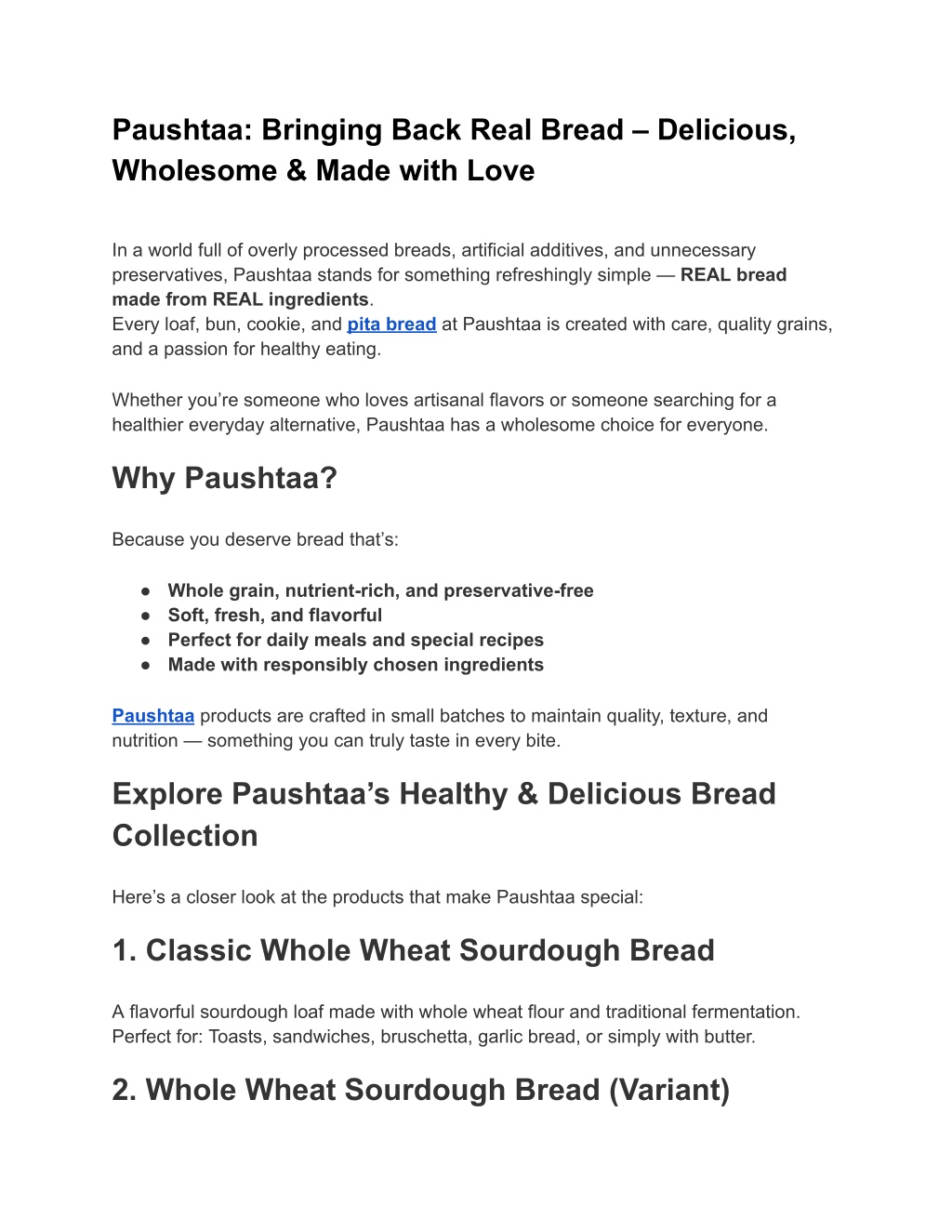 PPT - Paushtaa: Bringing Back Real Bread – Delicious, Wholesome & Made ...