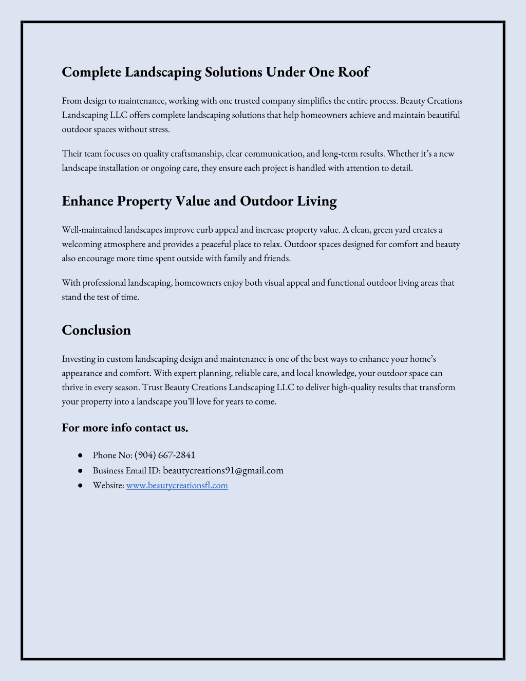 PPT - Custom Landscaping Design and Maintenance Services Jacksonville ...