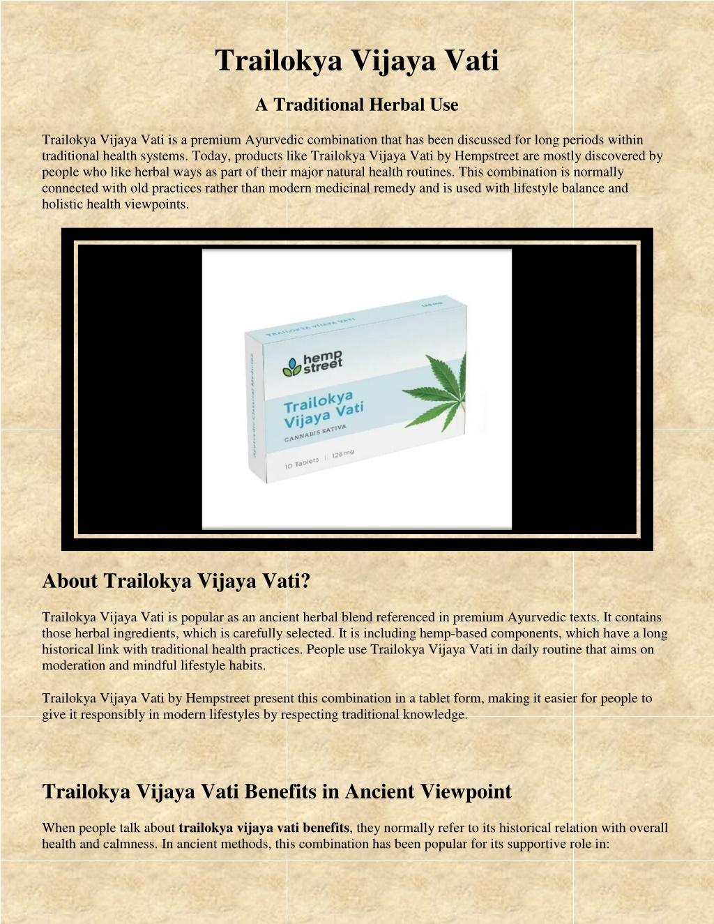 PPT - Trailokya Vijaya Vati by Hempstreet – Uses, Benefits & Complete ...