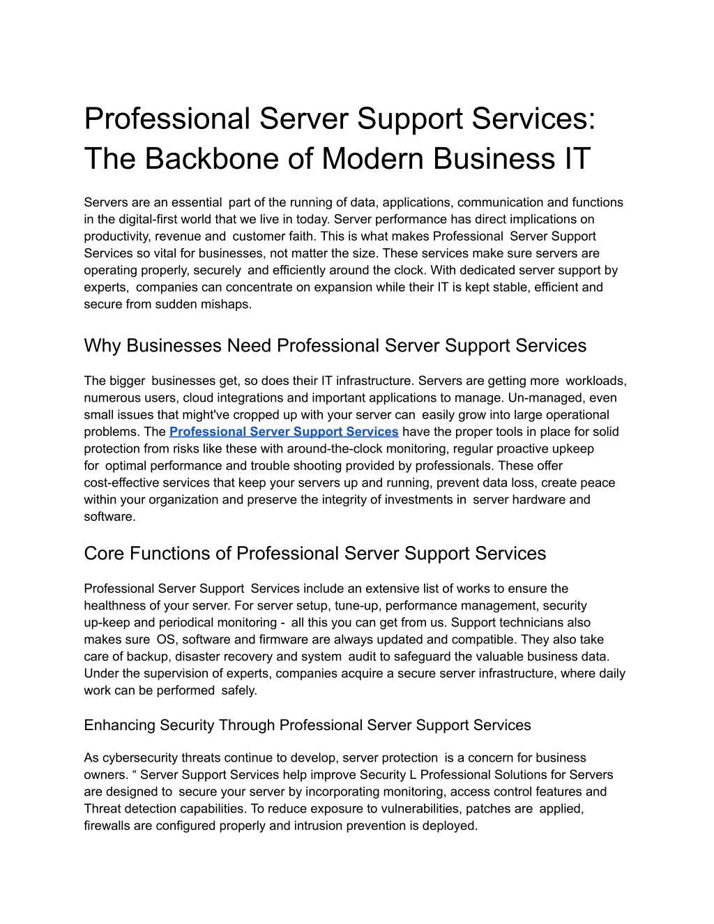 PPT - Professional Server Support Services_ The Backbone of Modern ...
