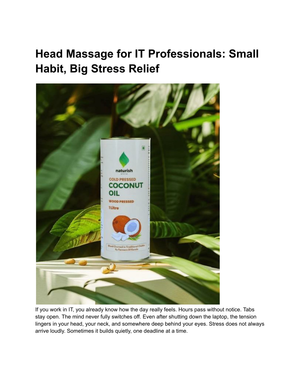 PPT - Head Massage for IT Professionals_ Small Habit, Big Stress Relief ...