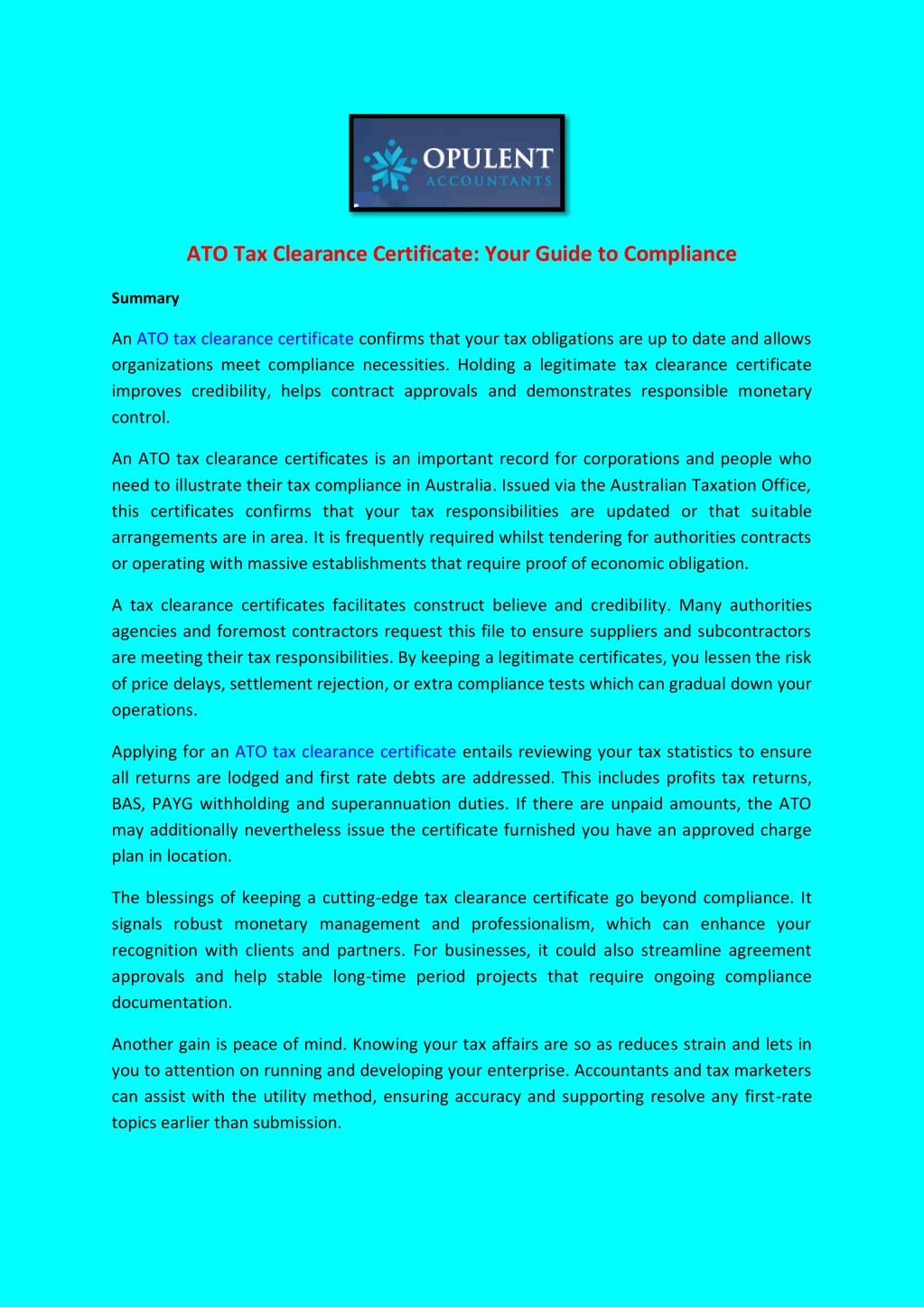 PPT - ATO Tax Clearance Certificate Your Guide to Compliance PowerPoint ...