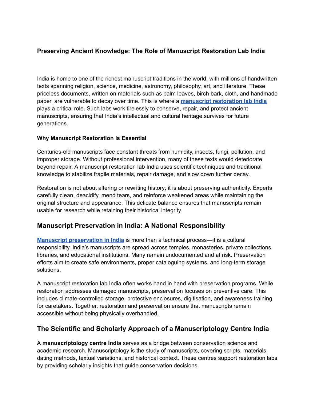 PPT - Why Manuscript Restoration Lab India Is Vital for Historical ...