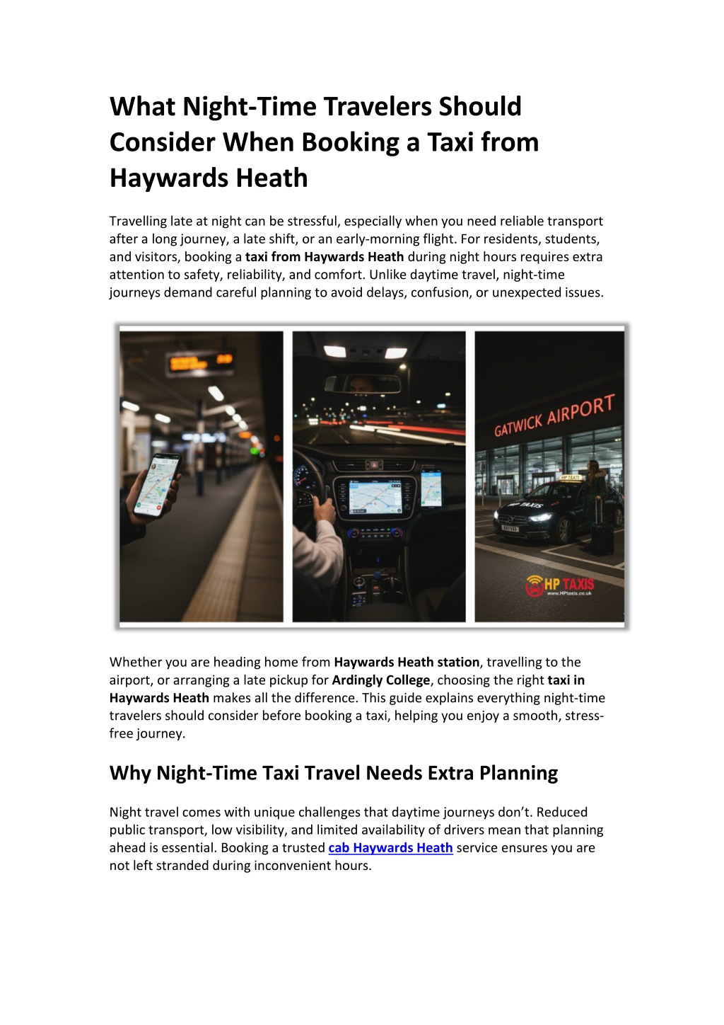 PPT - How to Safely Travel Late at Night from Haywards Heath to Gatwick ...