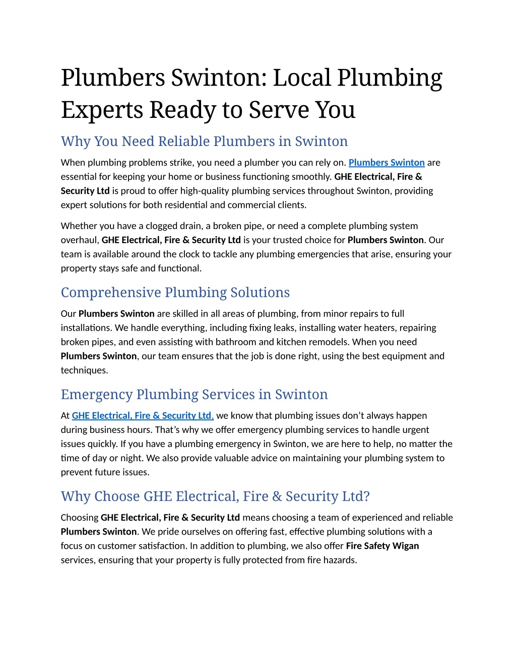 PPT - 6. Plumbers Swinton Local Plumbing Experts Ready to Serve You ...