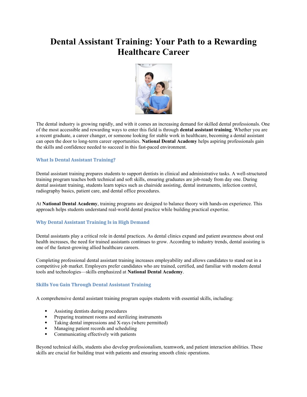 PPT - Dental Assistant Training: Your Path to a Rewarding Healthcare ...