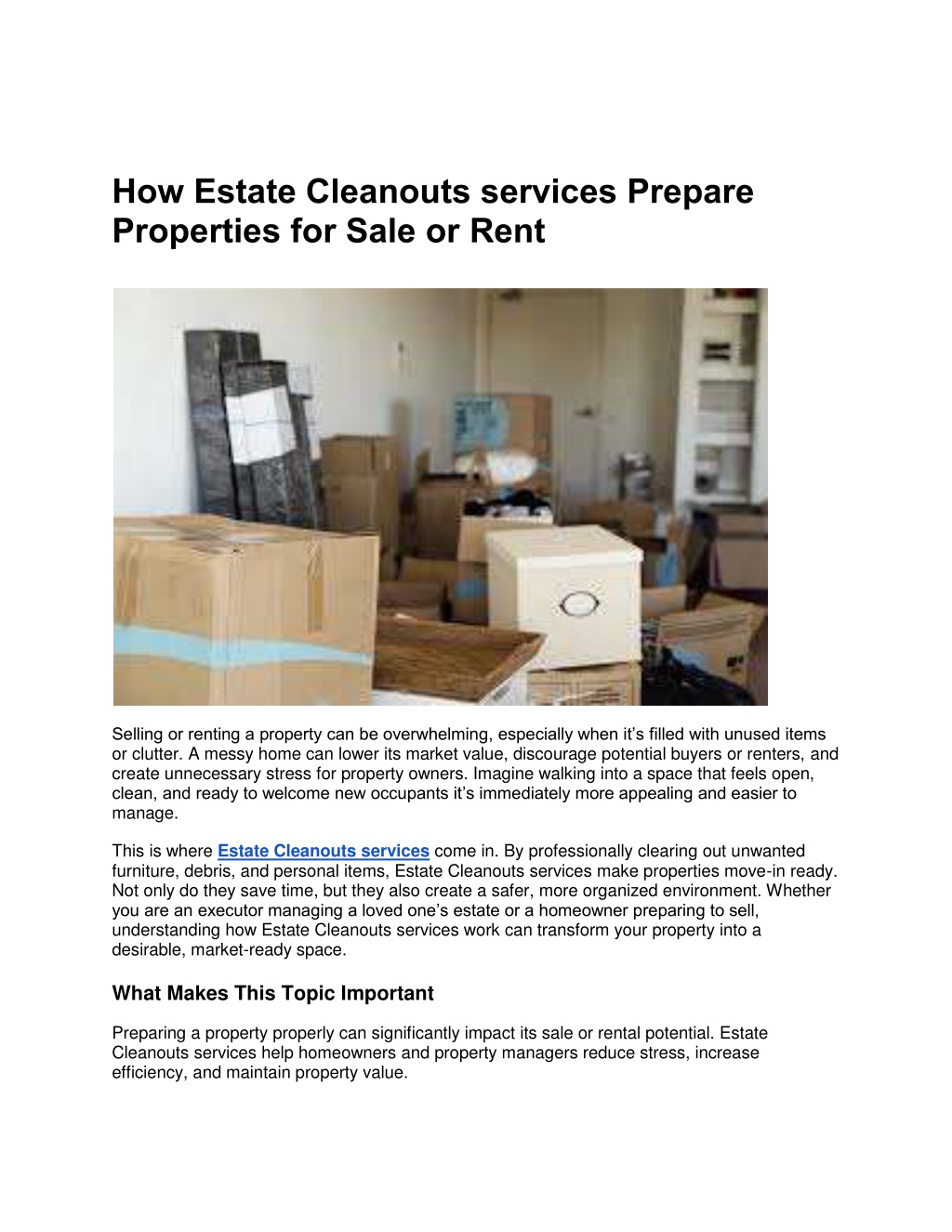 PPT - How Estate Cleanouts services Prepare Properties for Sale or Rent ...