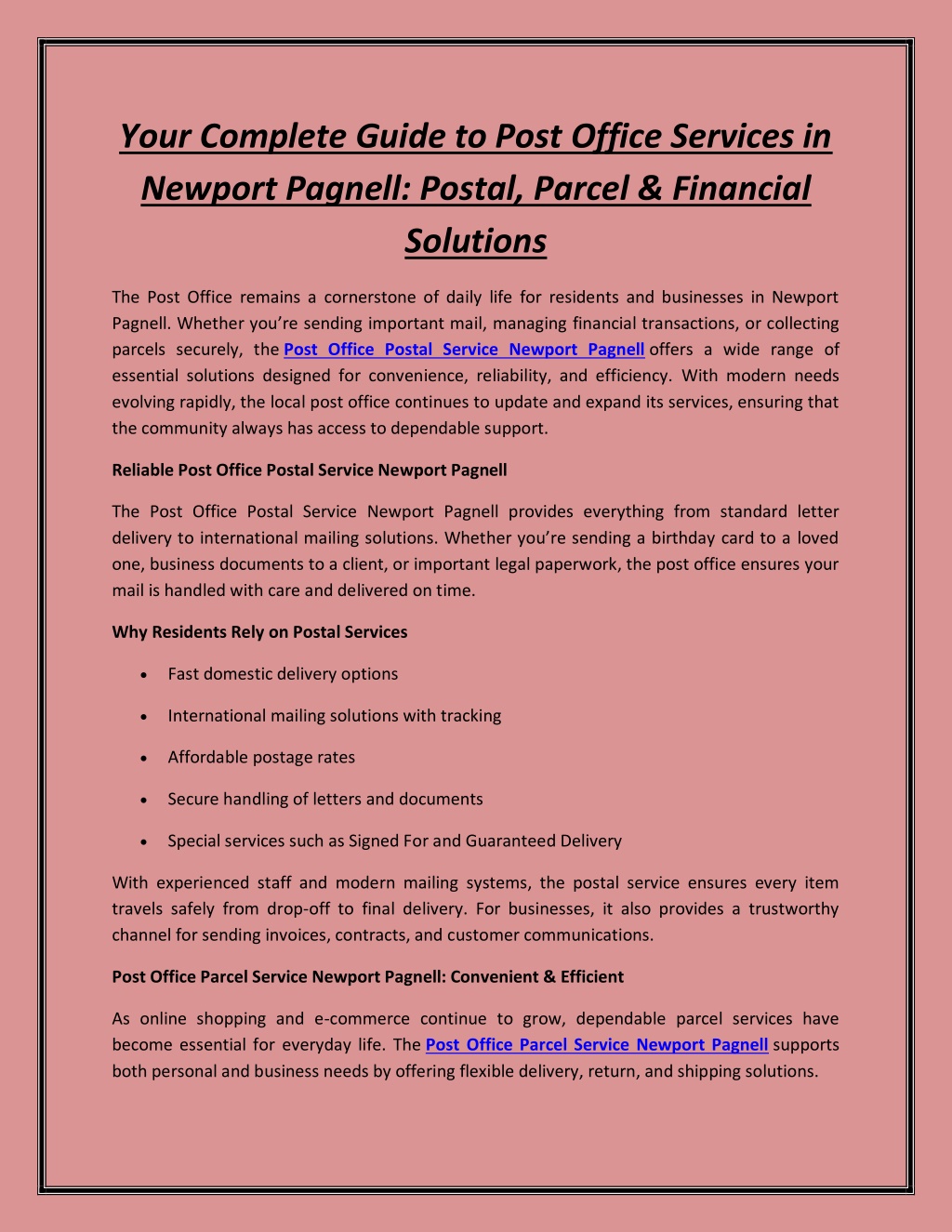 PPT - Your Complete Guide to Post Office Services in Newport Pagnell ...