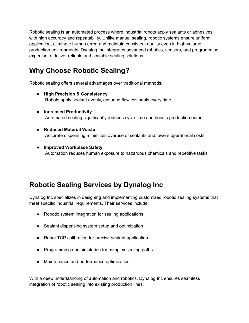 PPT - Robotic Sealing Solutions by Dynalog Inc PowerPoint Presentation ...