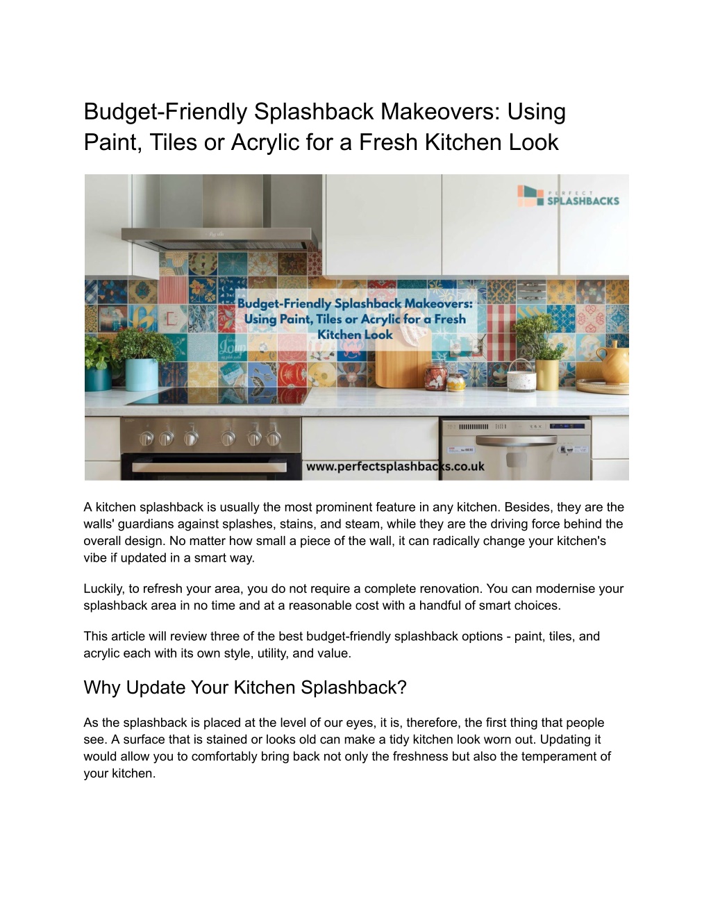 PPT - Budget Friendly Splashback Makeovers Using Paint, Tiles or ...