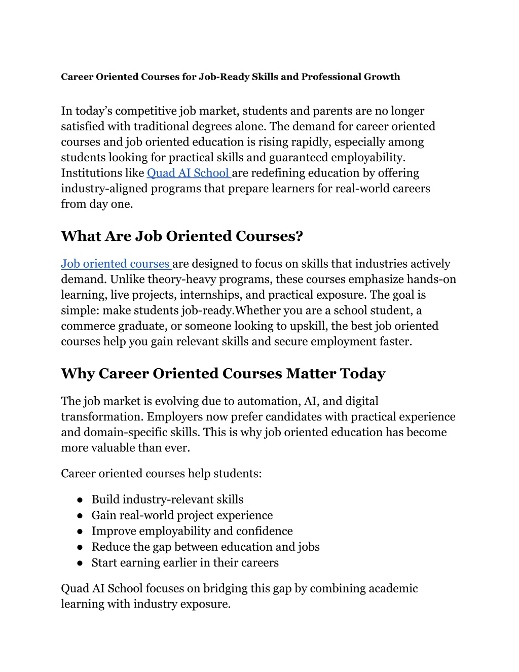 PPT - Career Oriented Courses with Quad AI School | Job-Ready Education ...