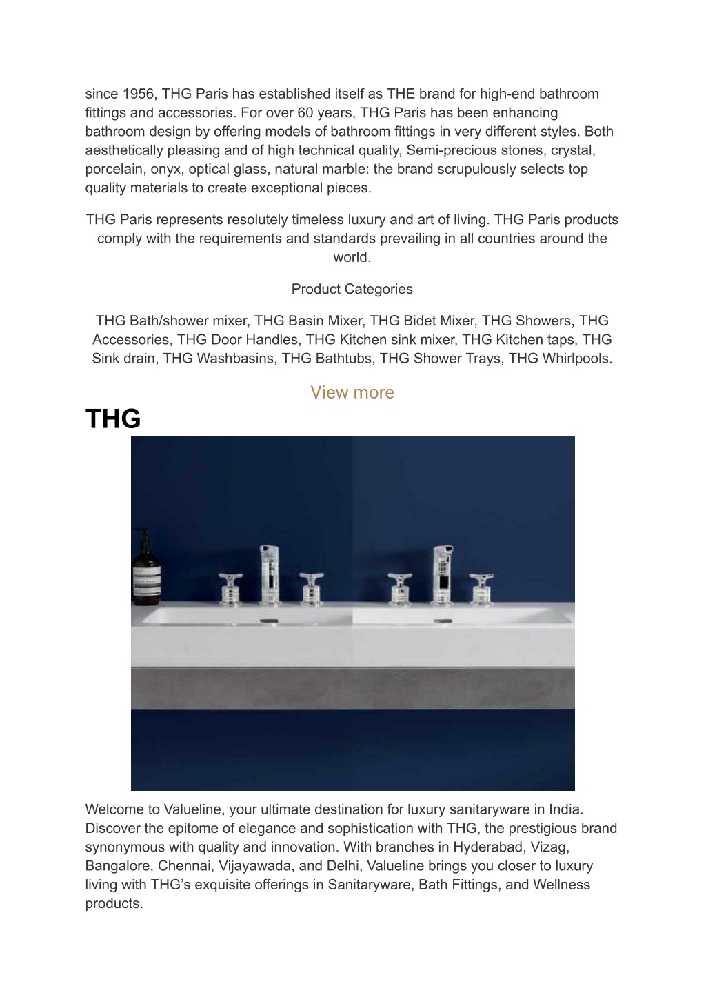 PPT - THG Paris luxury faucets in Bangalore | Valueline PowerPoint ...