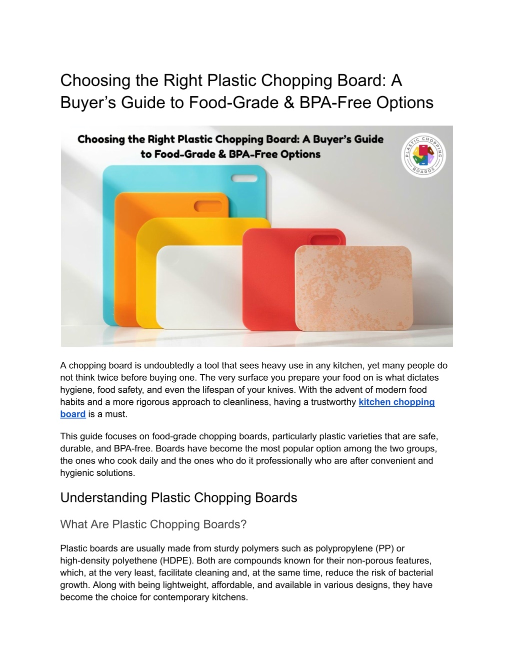 PPT - Choosing the Right Plastic Chopping Board: A Buyer’s Guide to ...