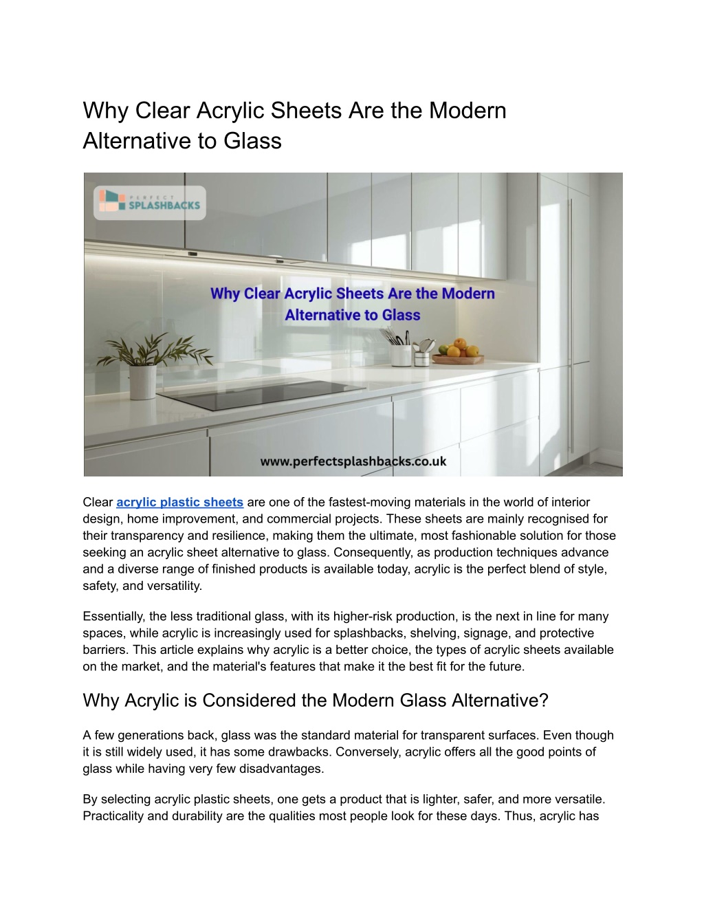 PPT - Why Clear Acrylic Sheets Are the Modern Alternative to Glass ...