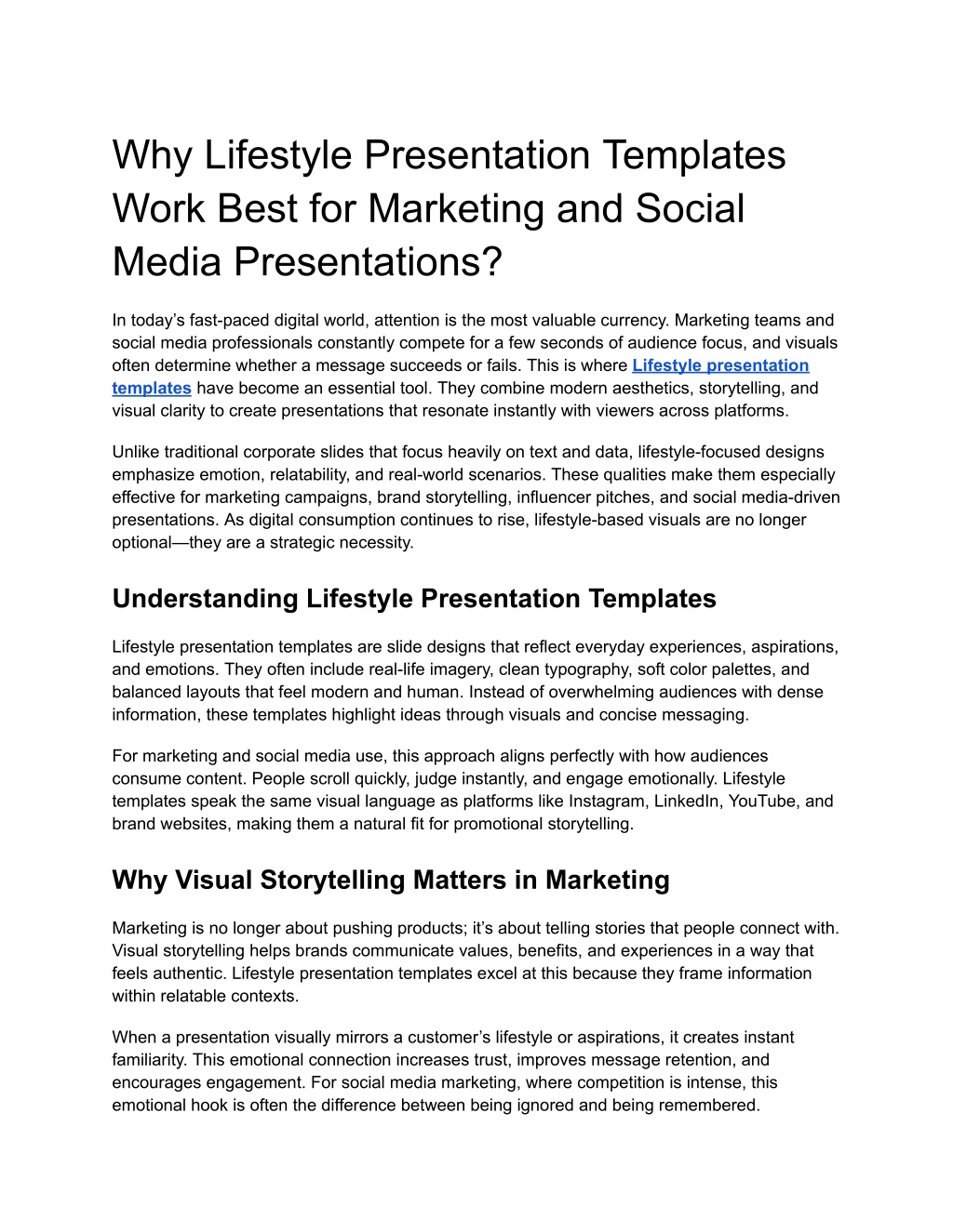 PPT - Why Lifestyle Presentation Templates Work Best for Marketing and ...