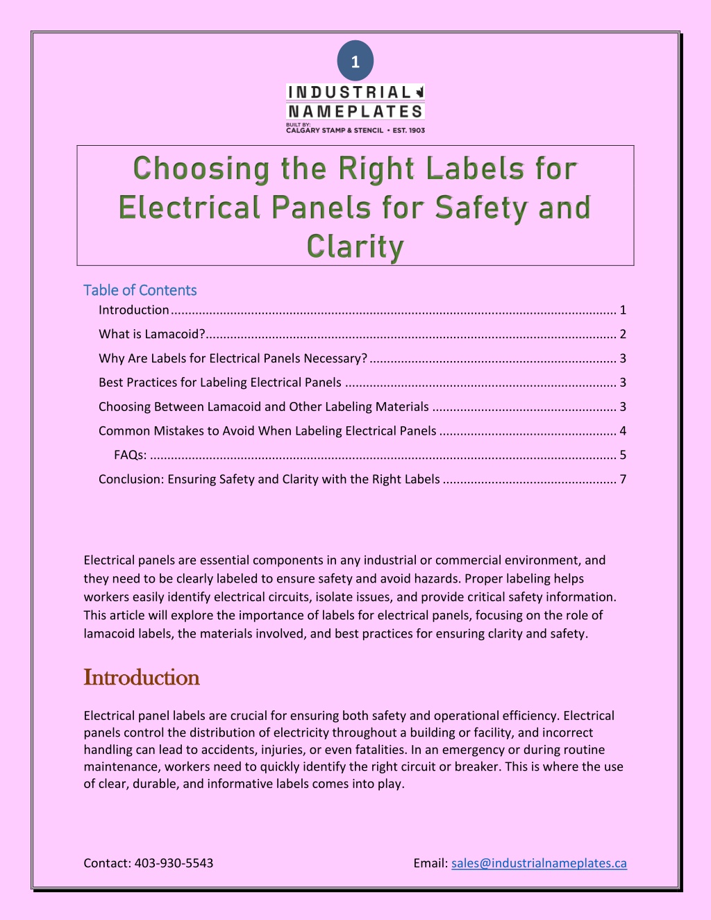 PPT - Choosing the Right Labels for Electrical Panels for Safety and ...