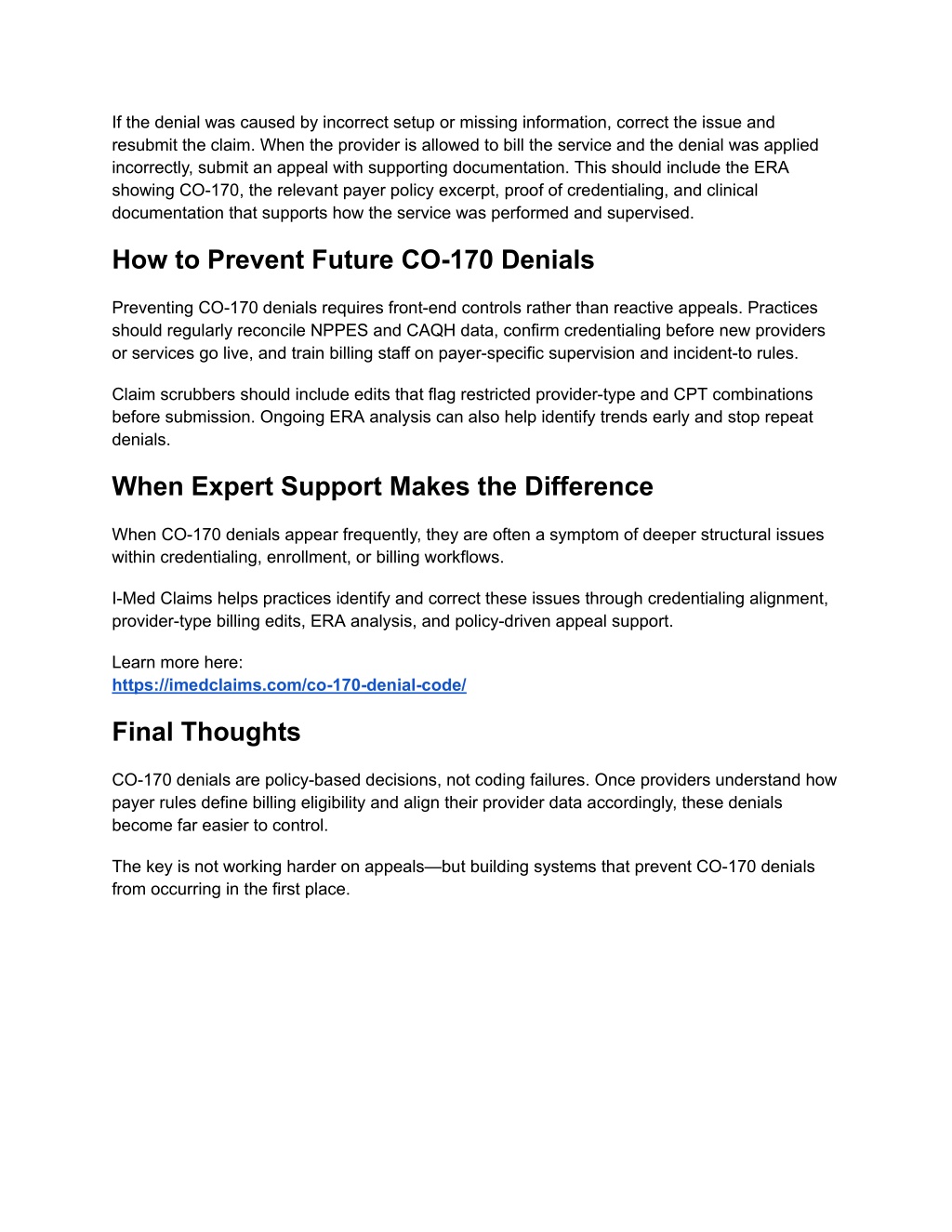 PPT - CO-170 Denial Code_ A Practical Guide to Provider-Type Denials in ...
