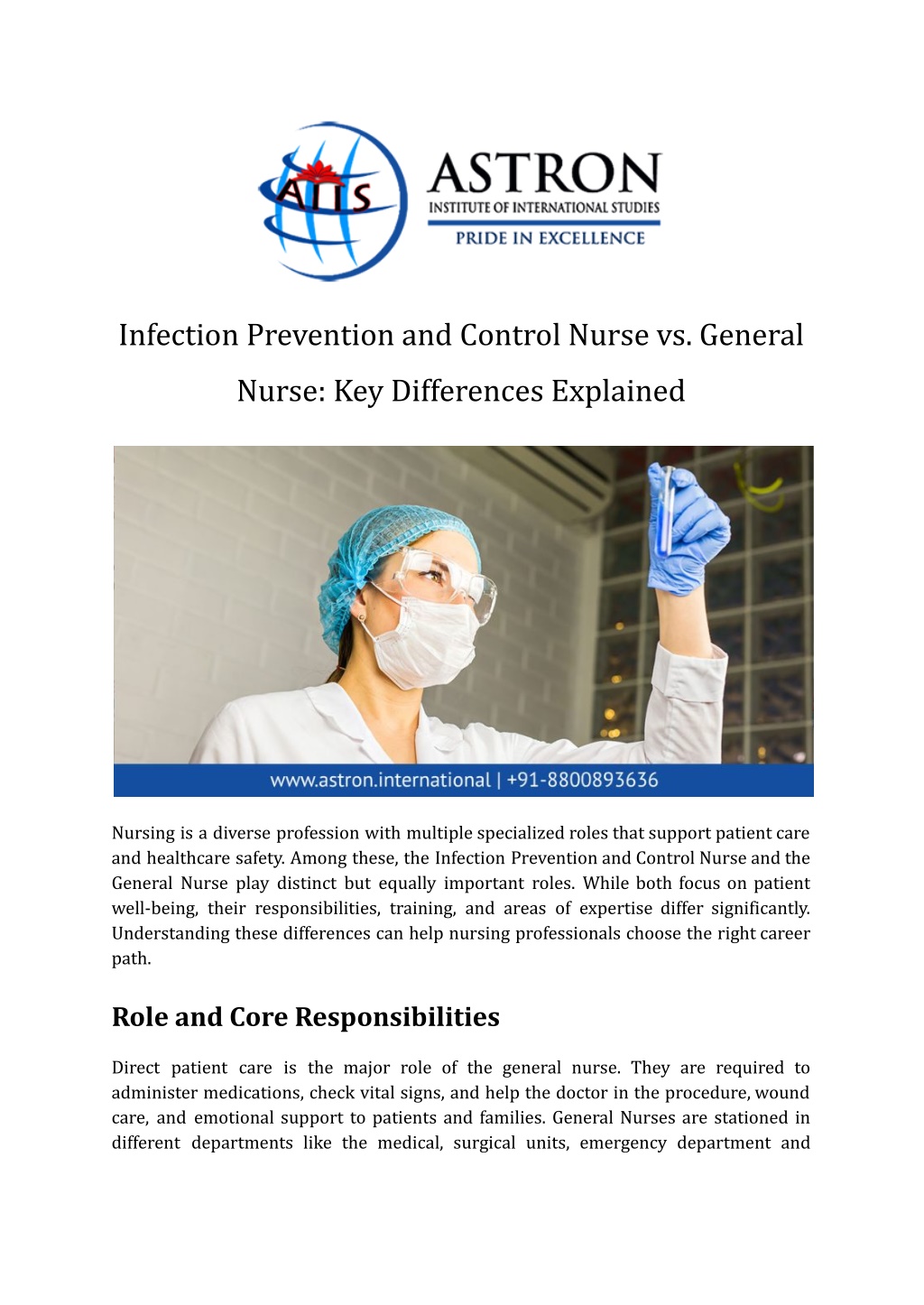 PPT - Infection Prevention and Control Nurse vs. General Nurse: Key ...