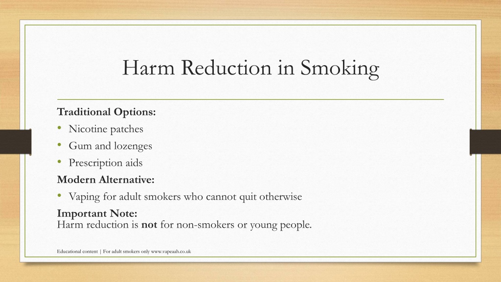 PPT - Harm Reduction and Vaping: A Practical Perspective for Adult ...