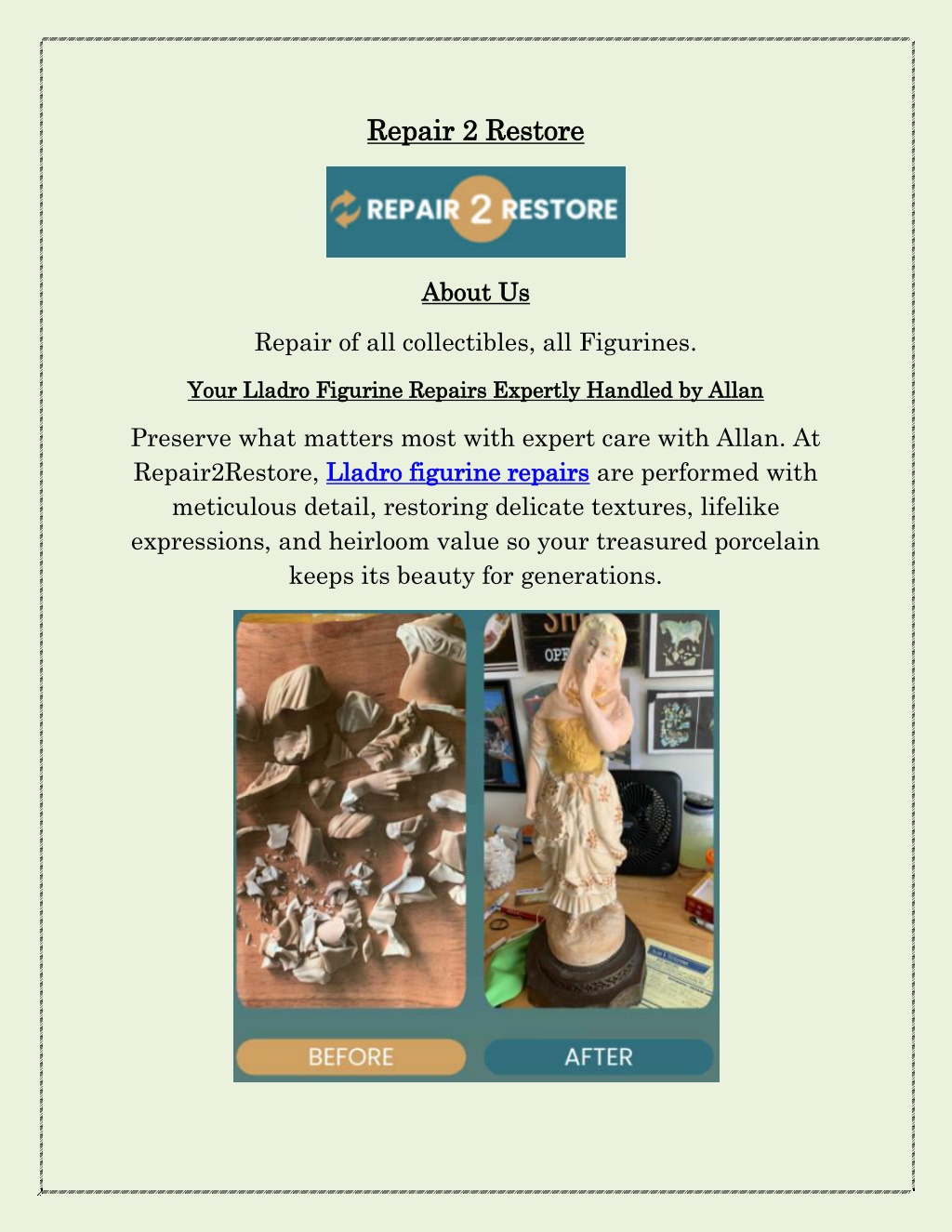 PPT - Lladro Figurine Repairs at Repair 2 Restore PowerPoint ...