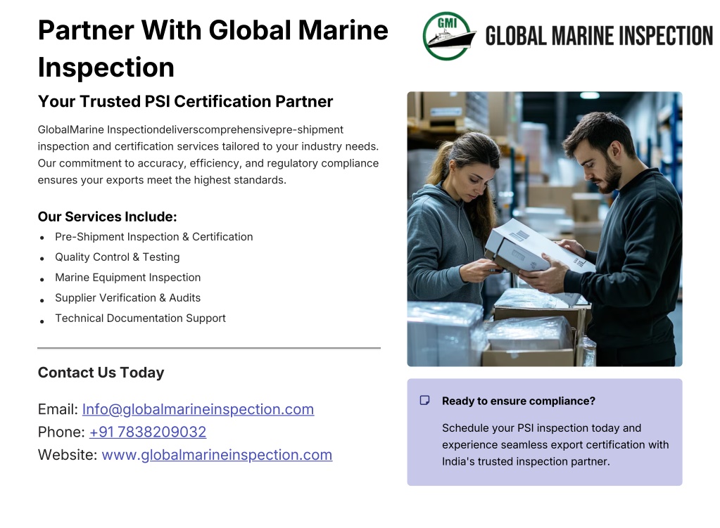 PPT - PSI Certification in India – Global Marine Inspection PowerPoint ...