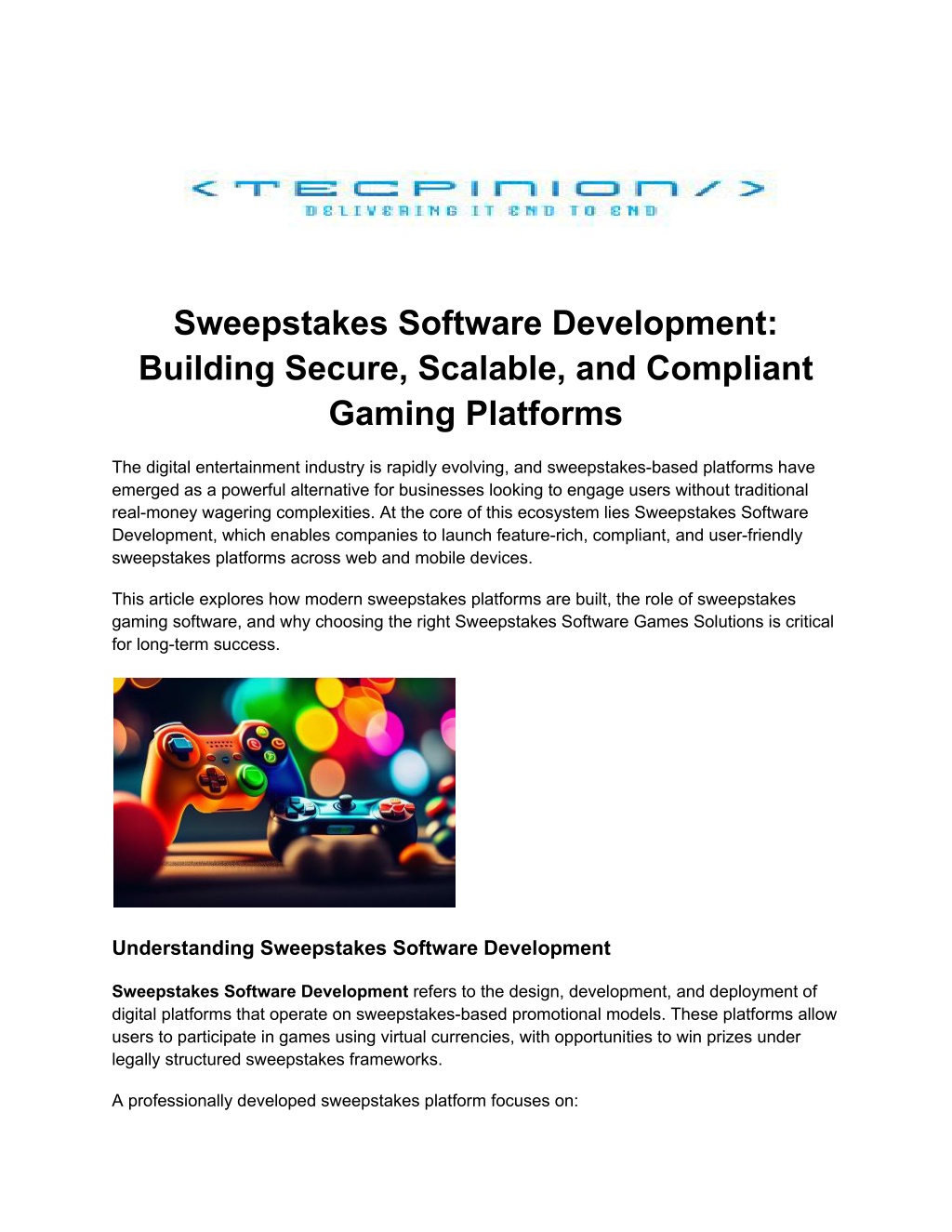 PPT - Sweepstakes Software Development_ Building Secure, Scalable, and ...