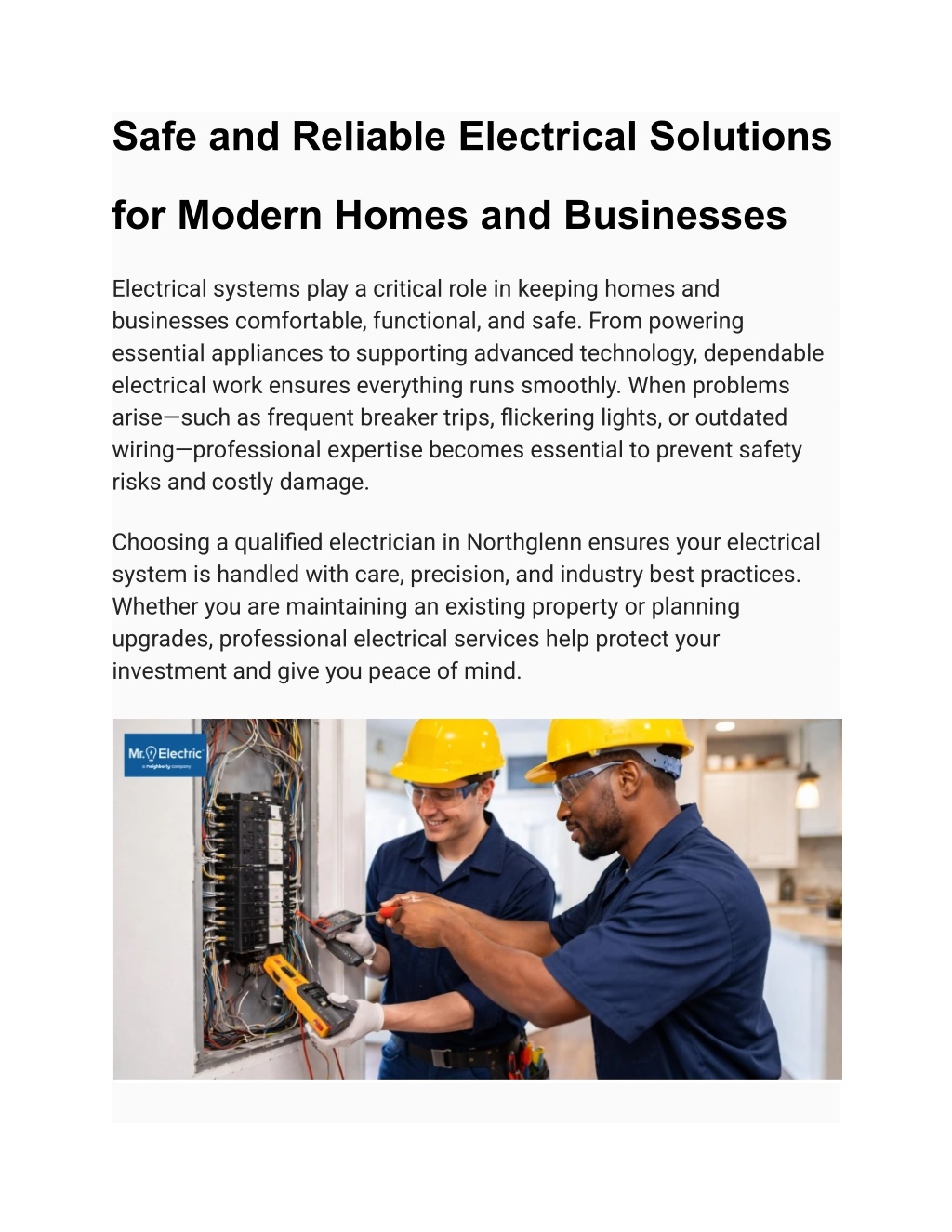 PPT - Safe and Reliable Electrical Solutions for Modern Homes and ...