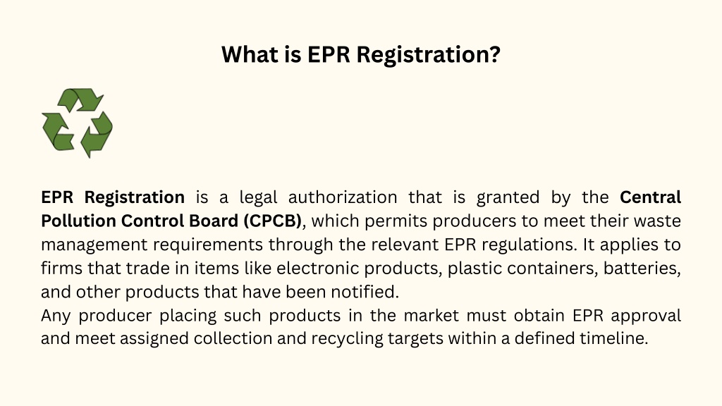 PPT - What Is the Complete Process of EPR Registration in India ...