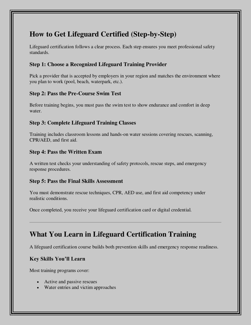 PPT - Lifeguard Certification: Requirements, Steps, Cost, and Renewal ...