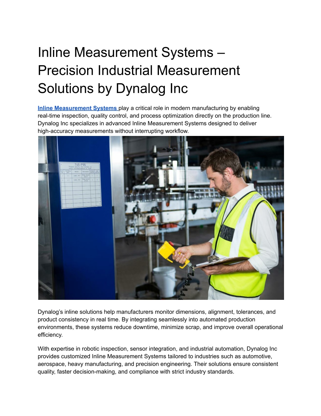 PPT - Inline Measurement Systems – Precision Industrial Measurement ...