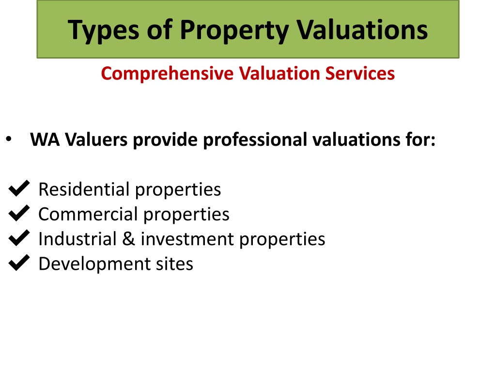 PPT - Property Valuations in Western Australia - WA Valuers PowerPoint ...