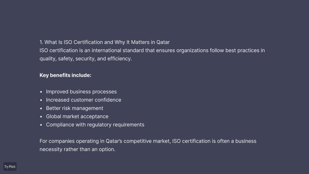 PPT - ISO Certification Services in Qatar | Trusted ISO Company ...