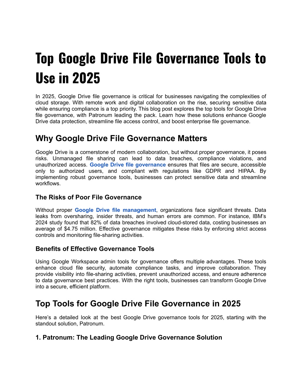PPT - Top Google Drive File Governance Tools to Use in 2025 PowerPoint ...