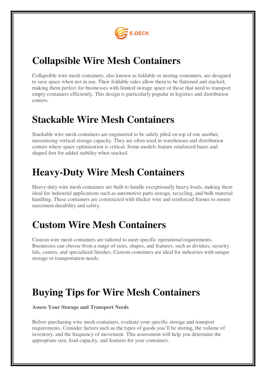 PPT - Wire Mesh Containers 101: Features, Types, and Buying Tips ...