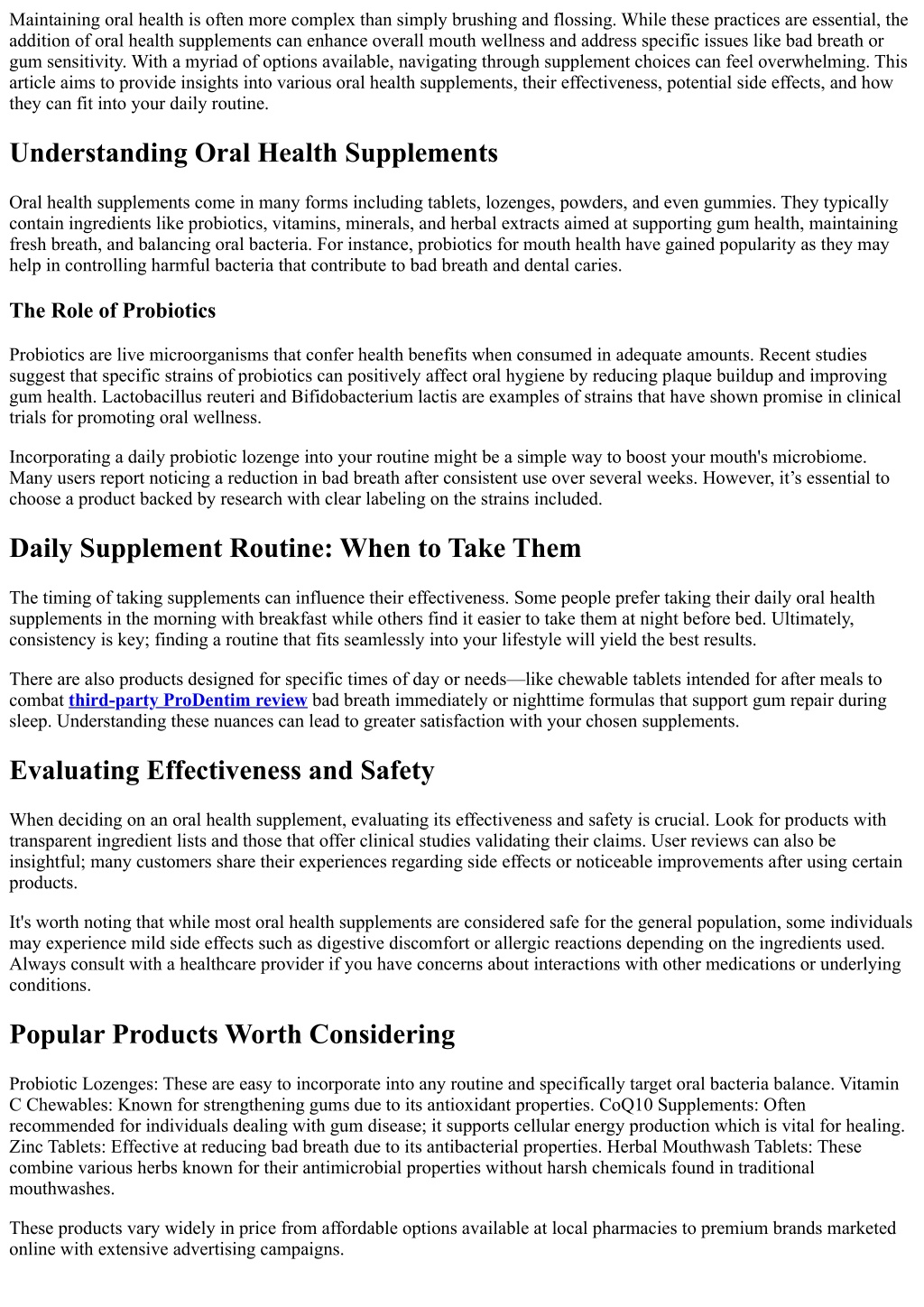 PPT - Oral Health Supplement Reviews That Will Help You Make Informed ...