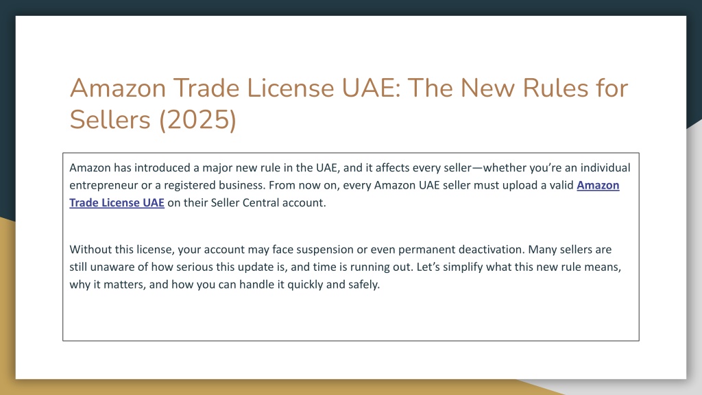 PPT - Amazon Trade License UAE PowerPoint Presentation, free download ...