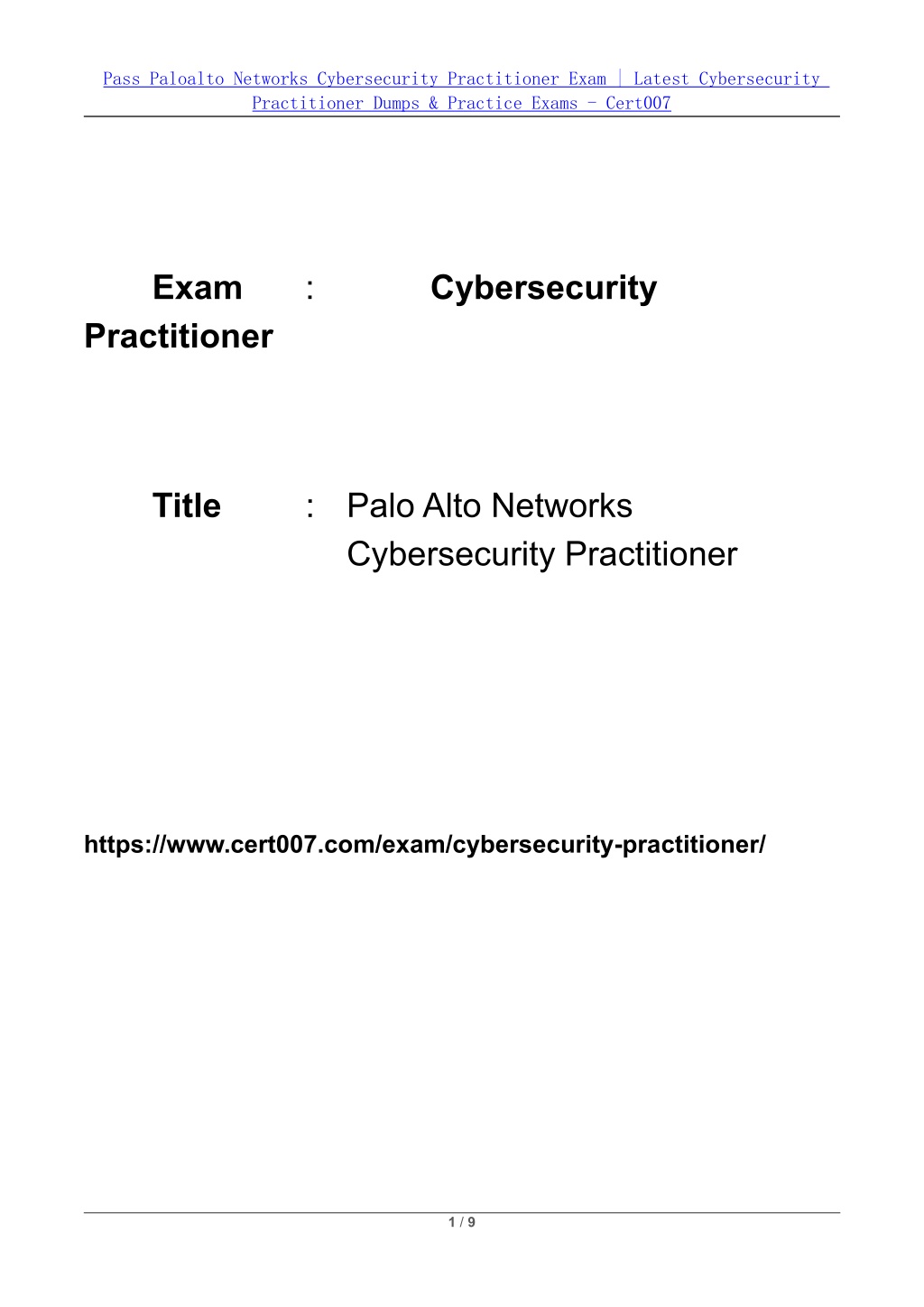 PPT - Palo Alto Networks Cybersecurity Practitioner Practice Test PDF ...