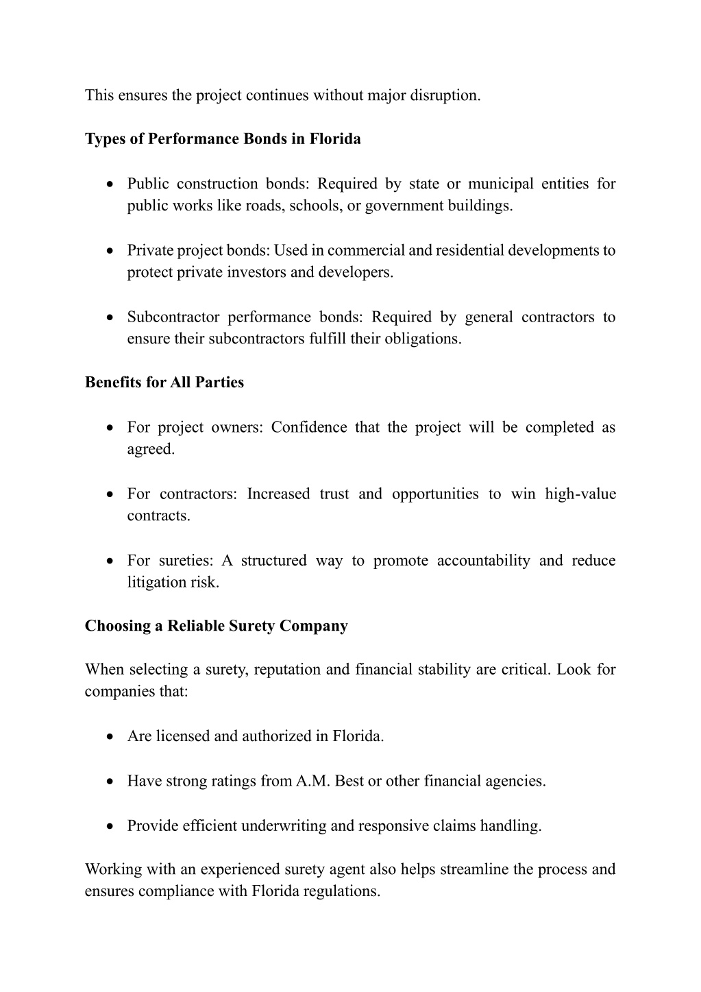 PPT - Performance Bonds in Florida – Building Trust and Ensuring ...