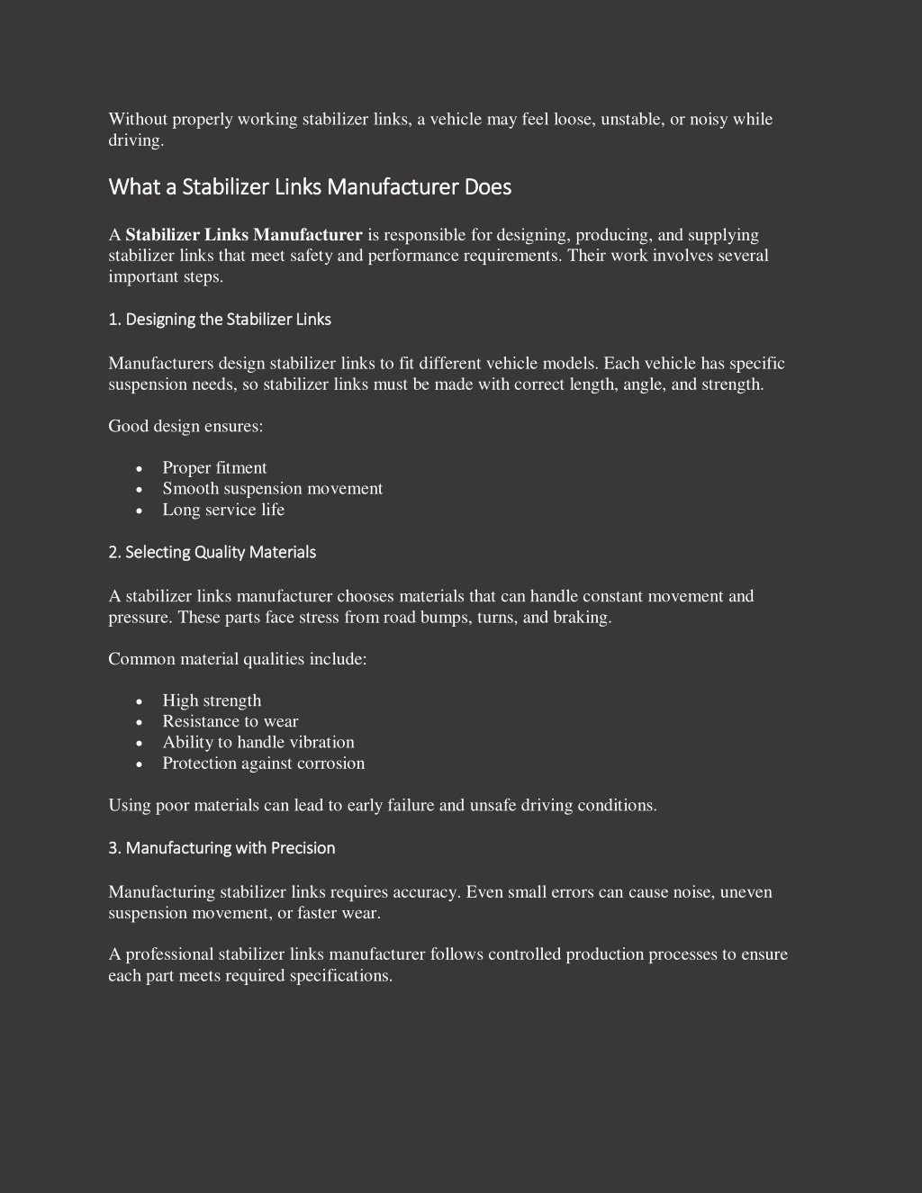 PPT - What a Stabilizer Links Manufacturer Does and Why It Matters in ...