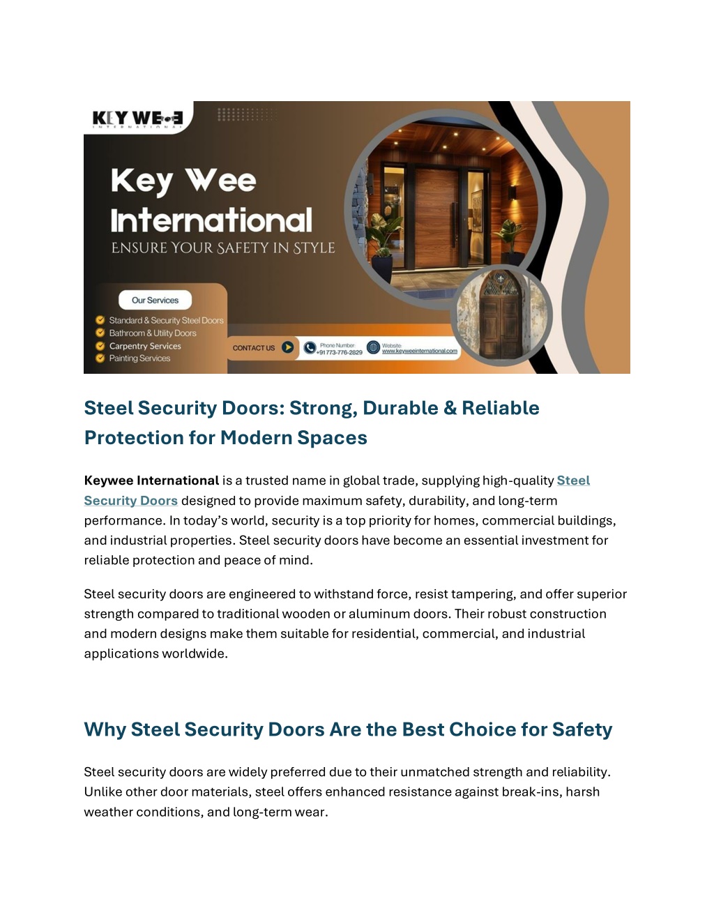 PPT - Steel Security Doors for Homes, Commercial & Industrial Use ...