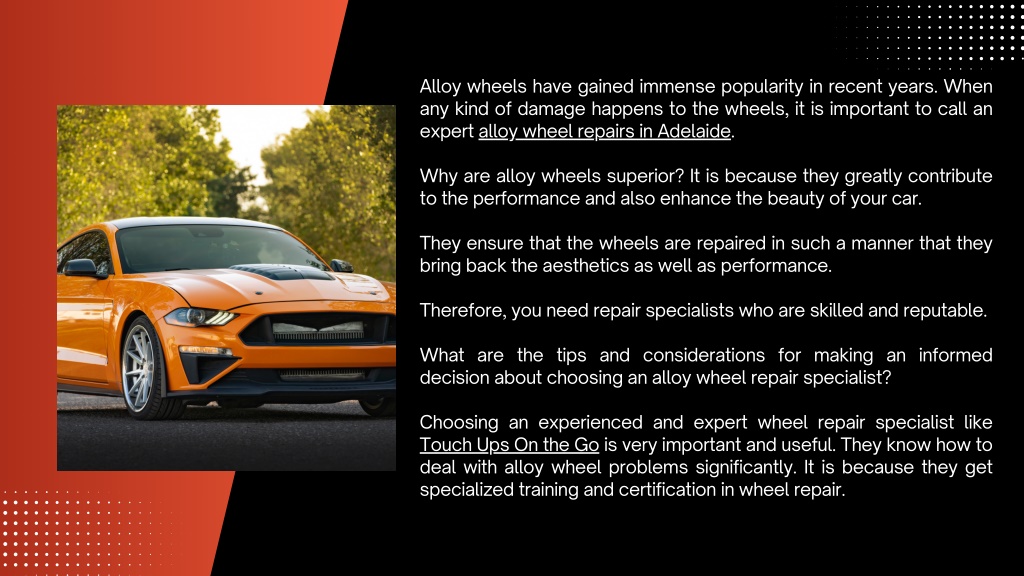 PPT - Choosing the Right Alloy Wheel Repair Specialist: Tips and ...
