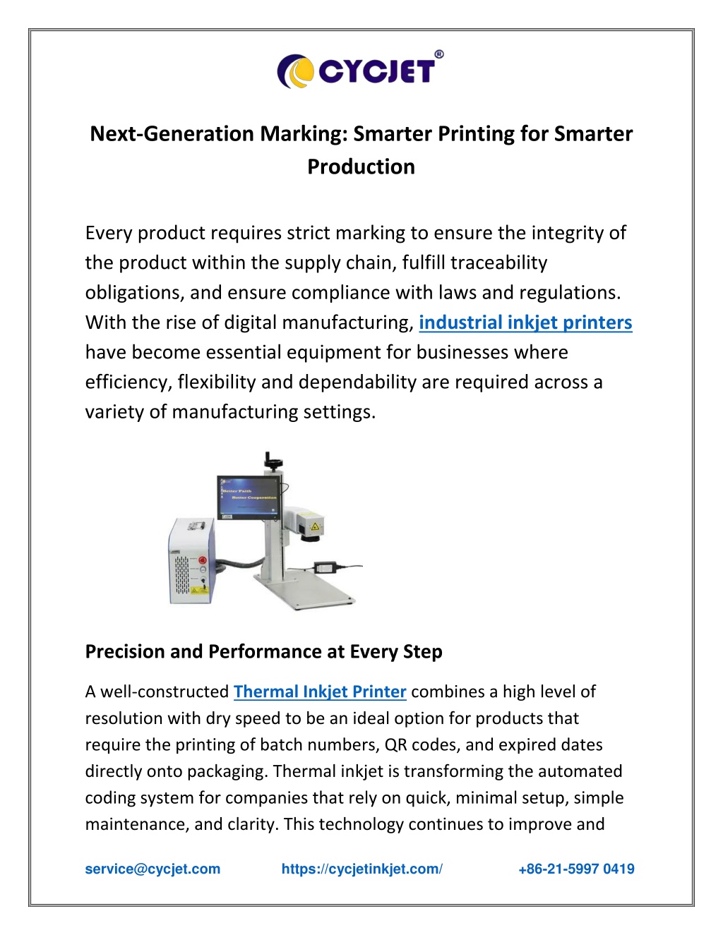 PPT - Next-Generation Marking Smarter Printing for Smarter Production ...